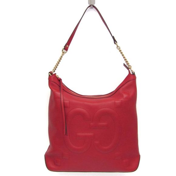 Gucci | Bags | Gucci Interlocking G Red Leather Shoulder Bag Preowned ...